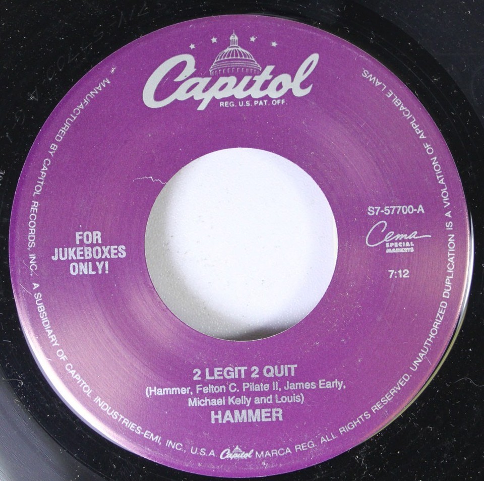 Rap 45 Hammer - 2 Legit 2 Quit / 2 Legit 2 Quit On Capitol | eBay
