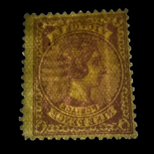 1885 Victoria 9 Pence Stamp, Inv Watermark Crown/A, OG, 9d QV, Rose Red ...