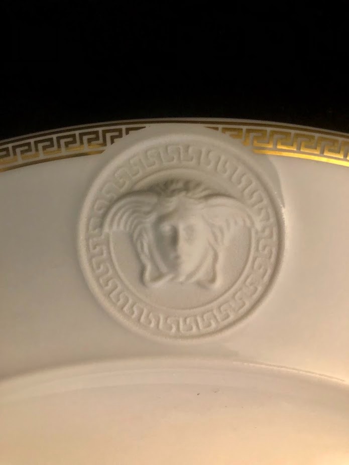 VERSACE Meandre D'Or Medusa White & Gold 12" Rare Charger Plate ...