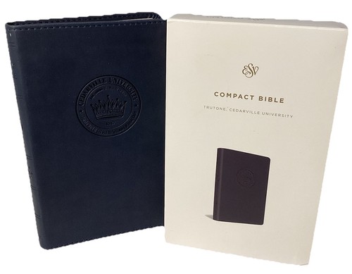 NEW ESV Compact Blue Bible With Gold Pages Trutone Cedarville ...