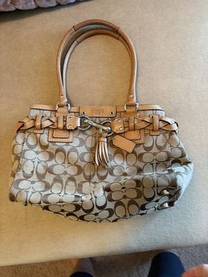 Coach Women's Hand Bag Neutral / Beige Leather Shoulder Bag | eBay