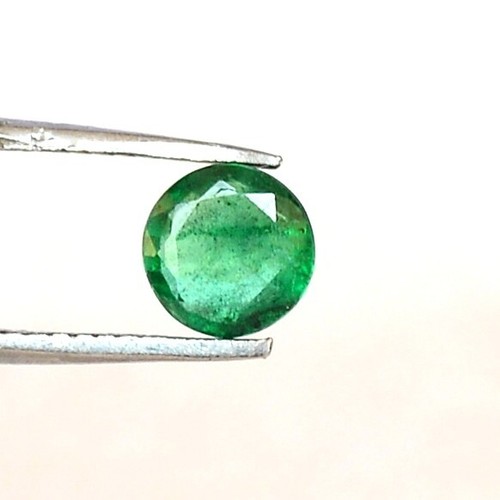 4.75 mm Certified Natural Emerald Round Cut 0.43 CTS Unheated Loose ...