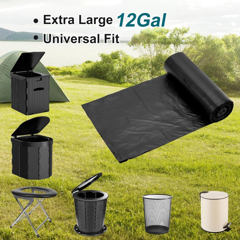 80 Portable Toilet Bags, Camp Toilet Liner for Porta Potty, Bucket ...