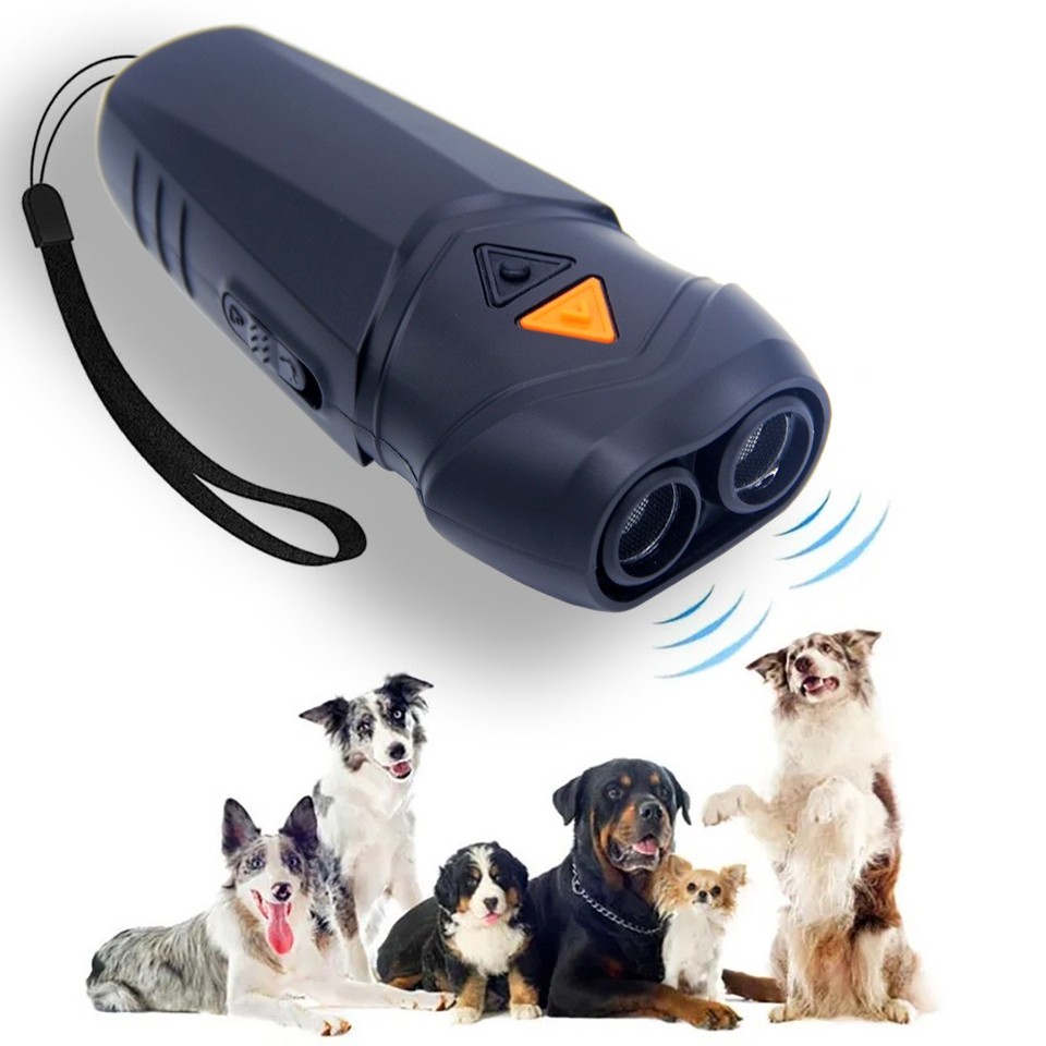 Ultrasonic Dog Repeller Stop Barker Dual Probe High Power Repeller ...