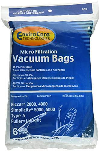 Riccar 2000 4000 And Simplicity 5000 6000 Type A Vacuum Bags ...