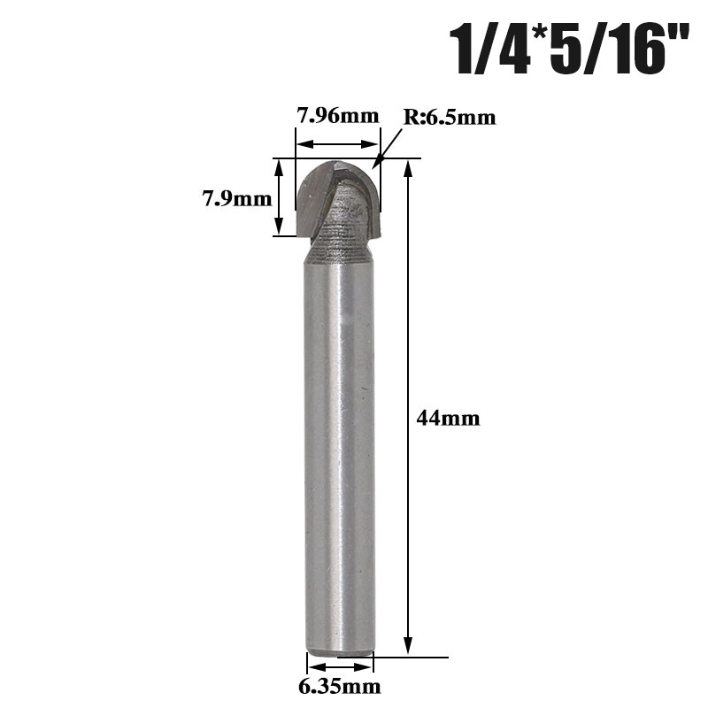 Ball End Router Bit Round Milling Cutter TCT Carbide Cutter 1/4" 1/2 ...