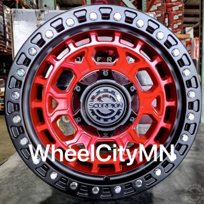 17" Black Candy Red Scorpion Nomad Wheels | Fits Ford F150 Raptor 6x135 ...
