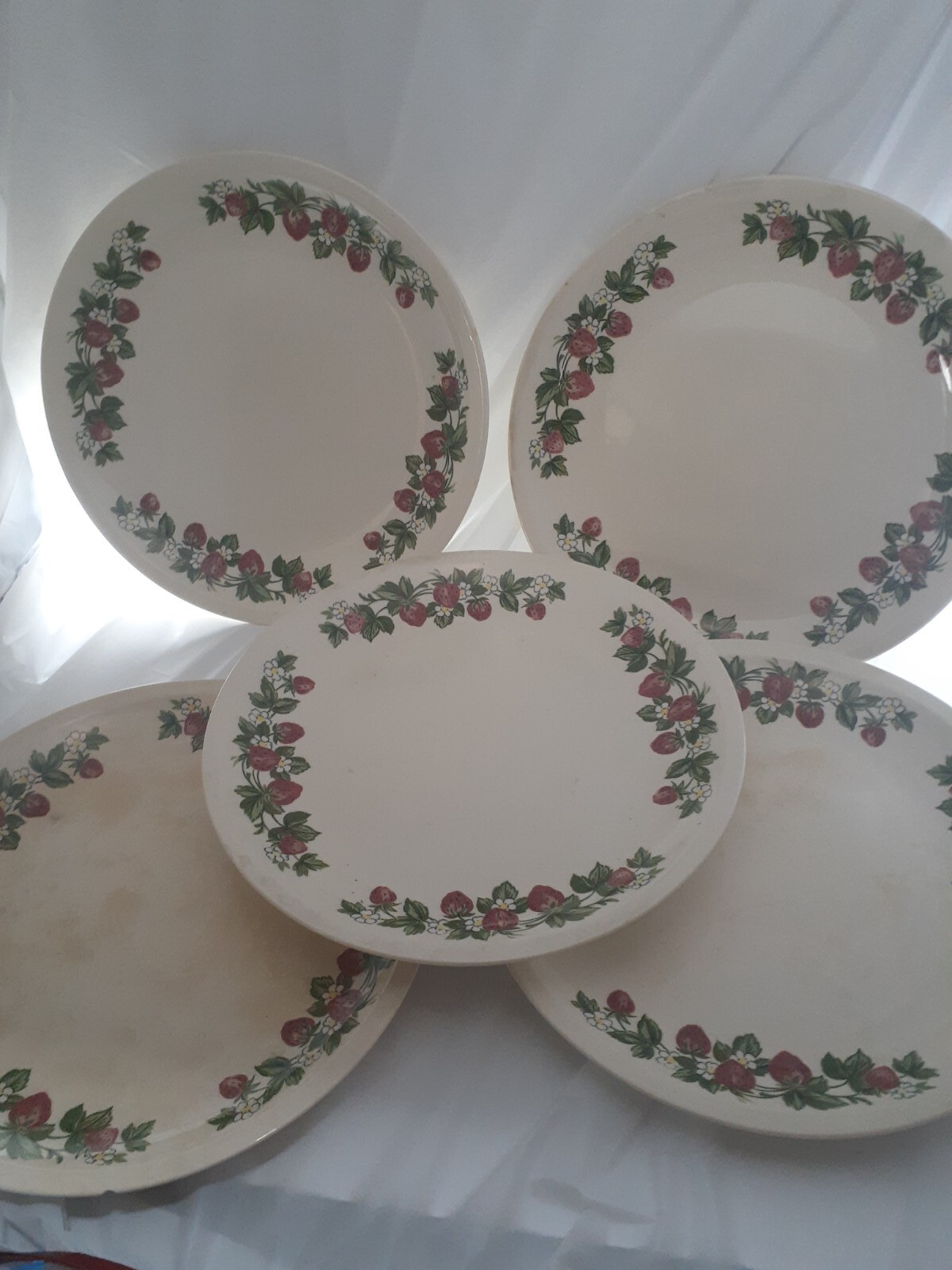 Strawberry Dinner Plates Shenandoah Ware Paden City Pottery A48N set of ...