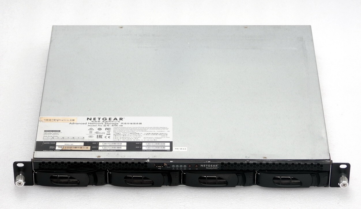 NETGEAR READYNAS RN3130 RNR-4B 1U 4-BAY DISKLESS NETWORK ATTACHED ...