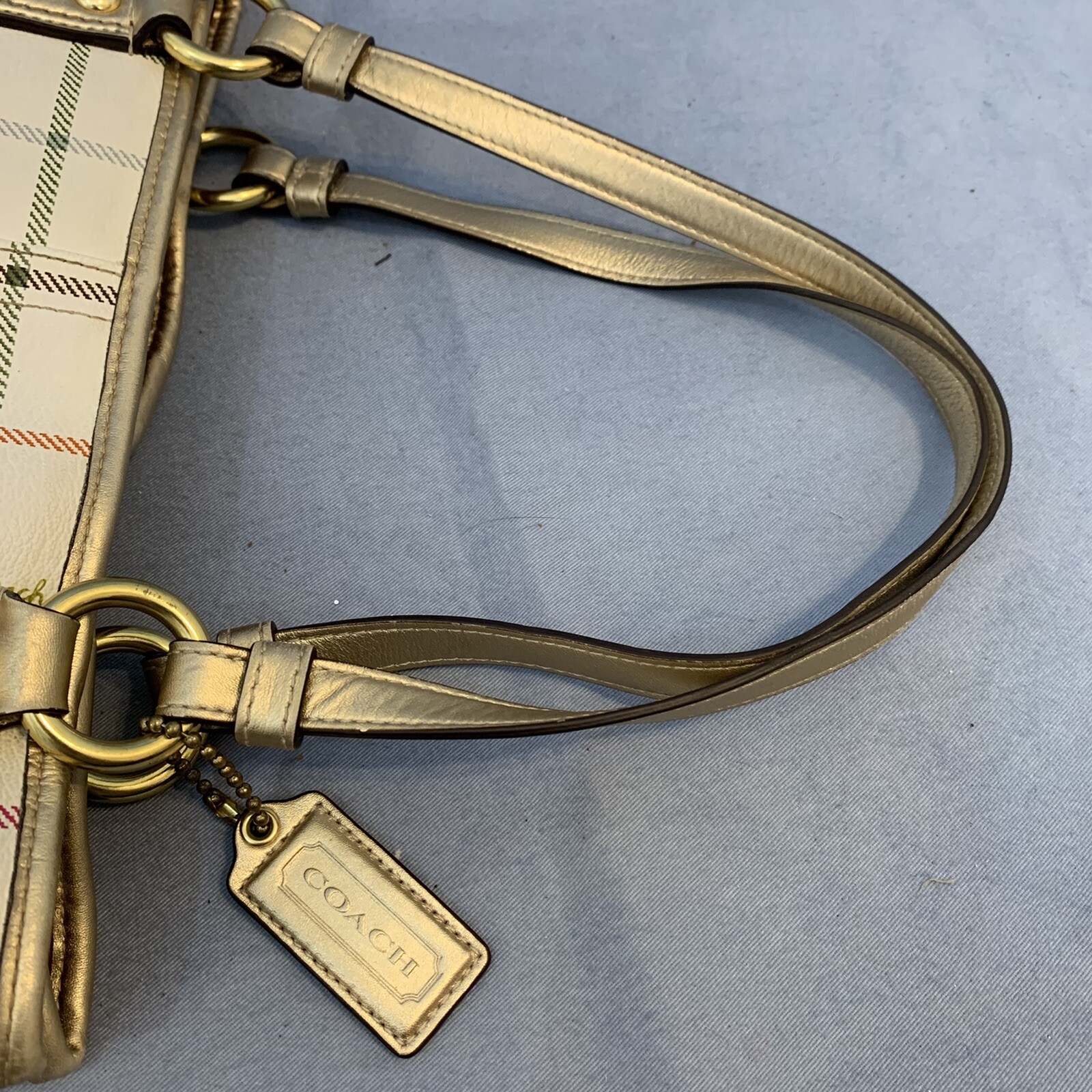 Coach Leather Multicolor Square Stripe Tote Bag | eBay