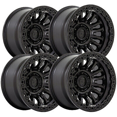 (Set of 4) Fuel FC857 Rincon 18x9 6x5.5" +1mm Double Black Wheels Rims ...