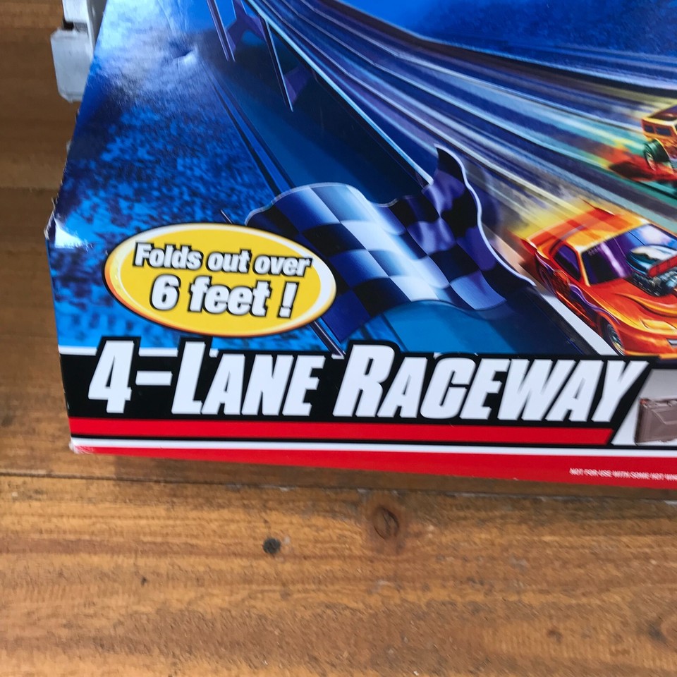 HOT WHEELS 4 LANE RACEWAY 6 FT. FOLDING PORTABLE RACE TRACK 2006 MATTEL ...