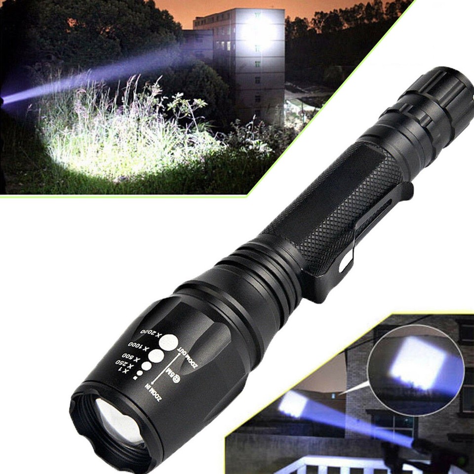 Super Bright LED Tactical Flashlight Rechargeable LED Hand Torch Light ...