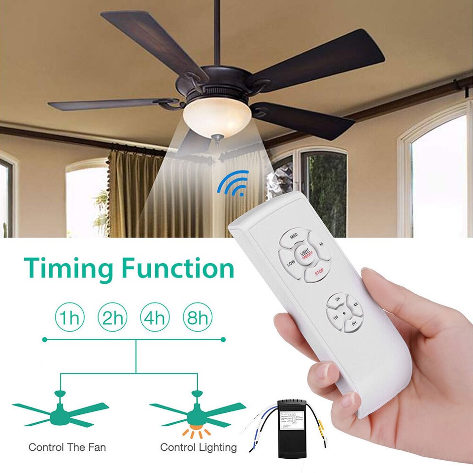 Universal Ceiling Fan Remote Lamp Light Wireless Timer Receiver Control ...