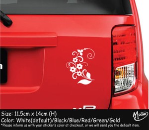 Flowers Floral Car Stickers Flower Decal Girl Cute Reflective Sticker ...