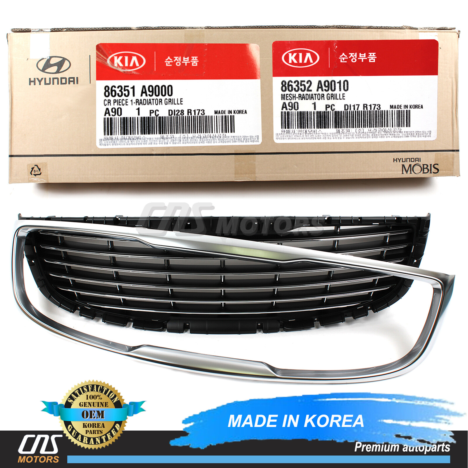 GENUINE FRONT RADIATOR GRILLE SET for 15-18 Kia Sedona OEM 86352A9010 ...