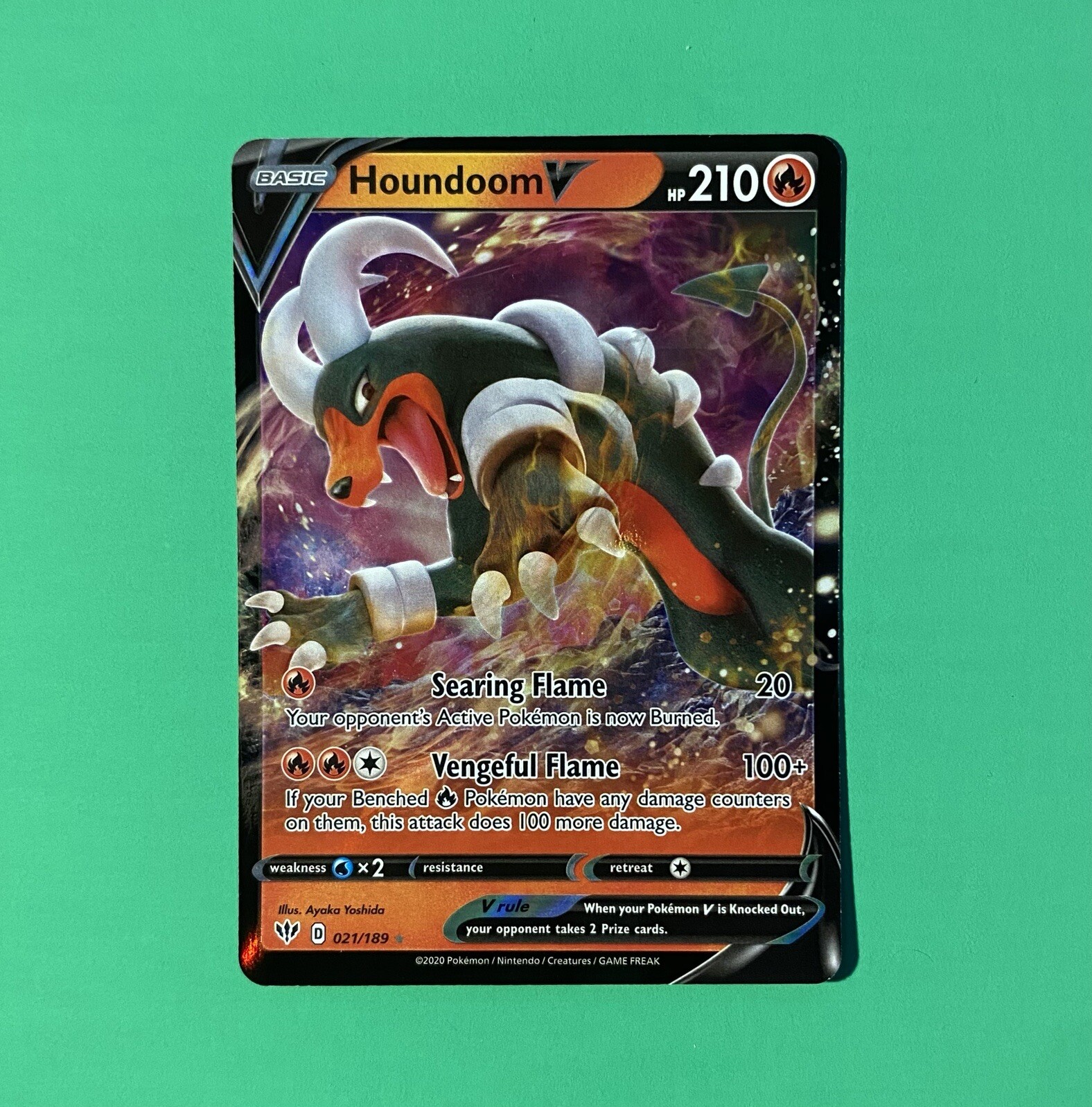 Pokémon TCG Houndoom V Darkness Ablaze 021/189 Holo Ultra Rare | eBay