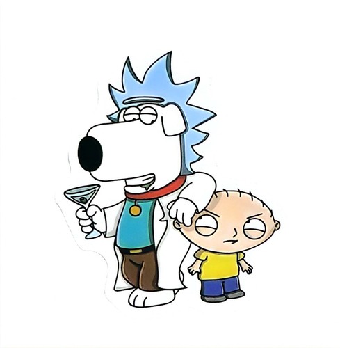 Family Guy STEWIE BRIAN GRIFFIN Rick and Morty Parody Water Resistant ...