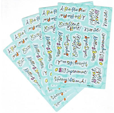 5 Sheets REWARD Phrase Word Scrapbook Stickers! Colorful in Cursive ...