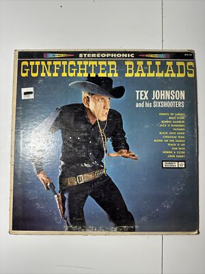 TEX JOHNSON / GUNFIGHTER BALLADS '61 LP Pirouette FM85Western Country ...