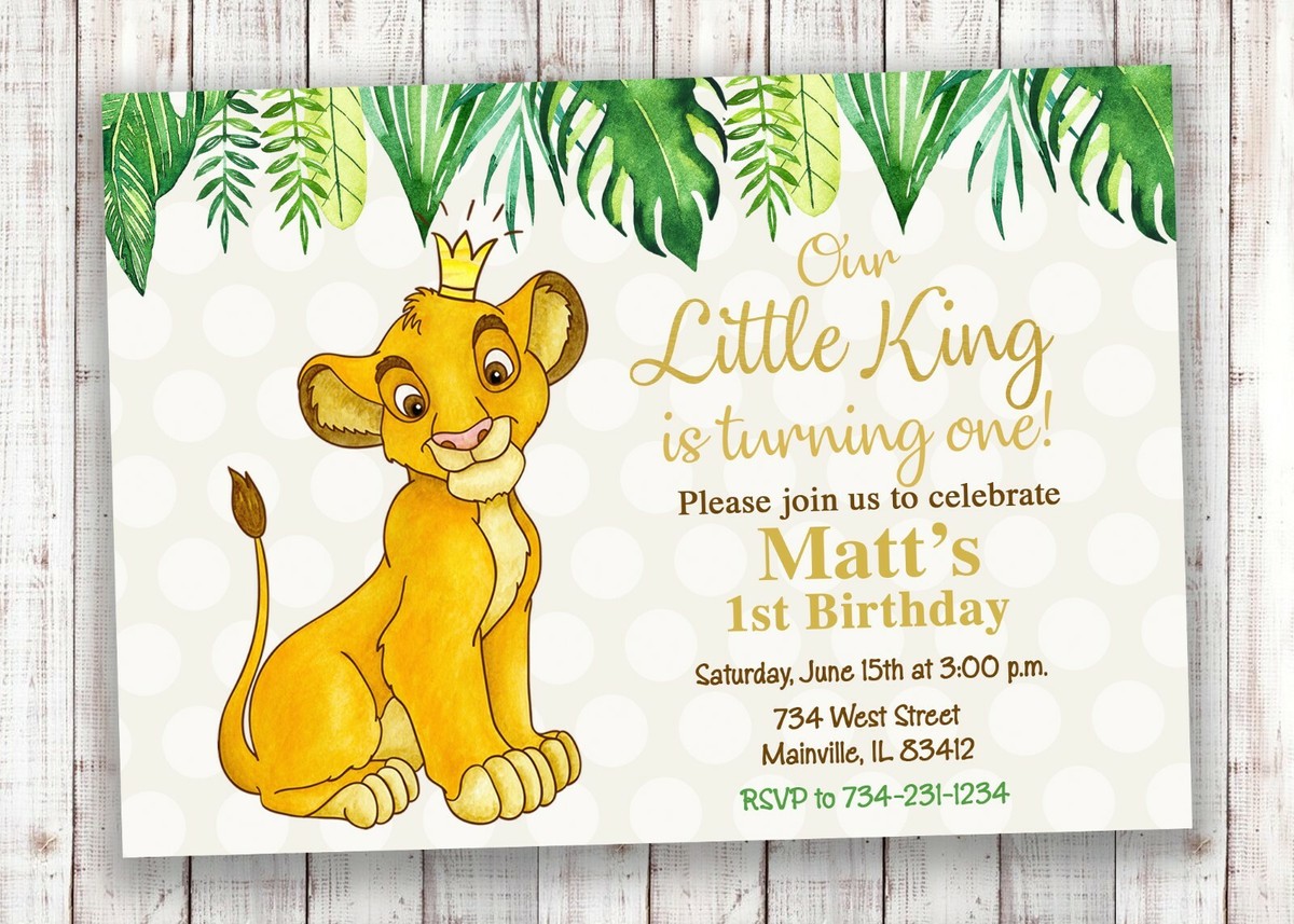 Lion King Birthday Invitation Blank Templates Birthday Party Animals
