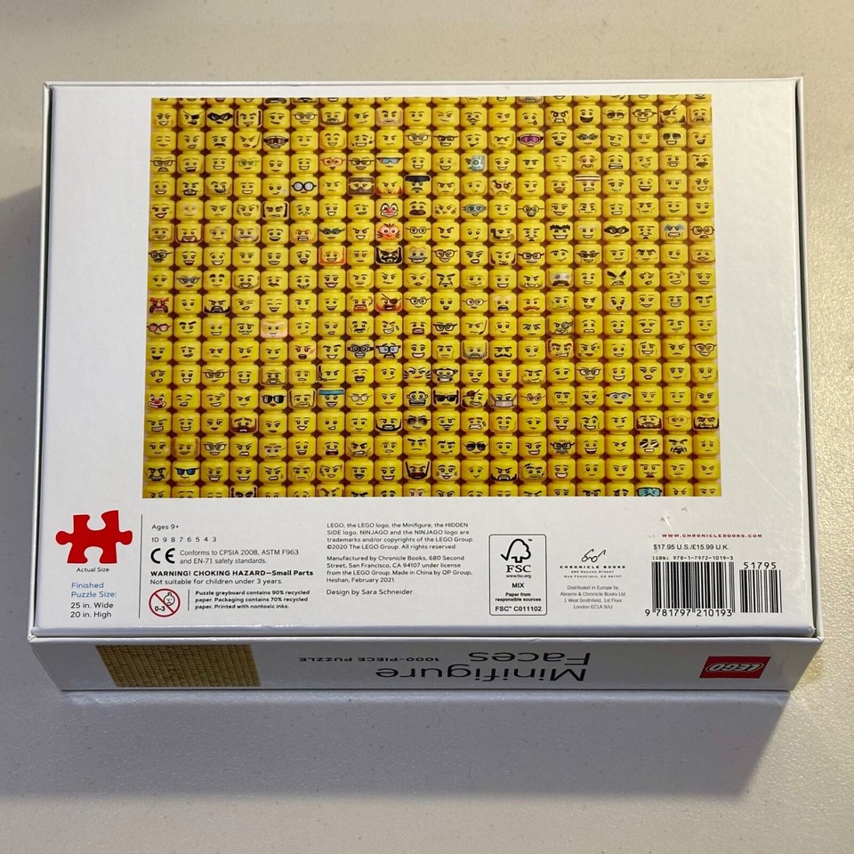LEGO Minifigure Faces Puzzle+Poster 1000 Piece Jigsaw Brand New Mini ...