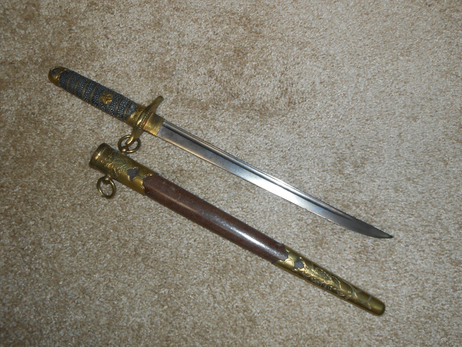 Very Nice WW2 Japanese Dagger, Sword, Ray Skin,National Railway ...
