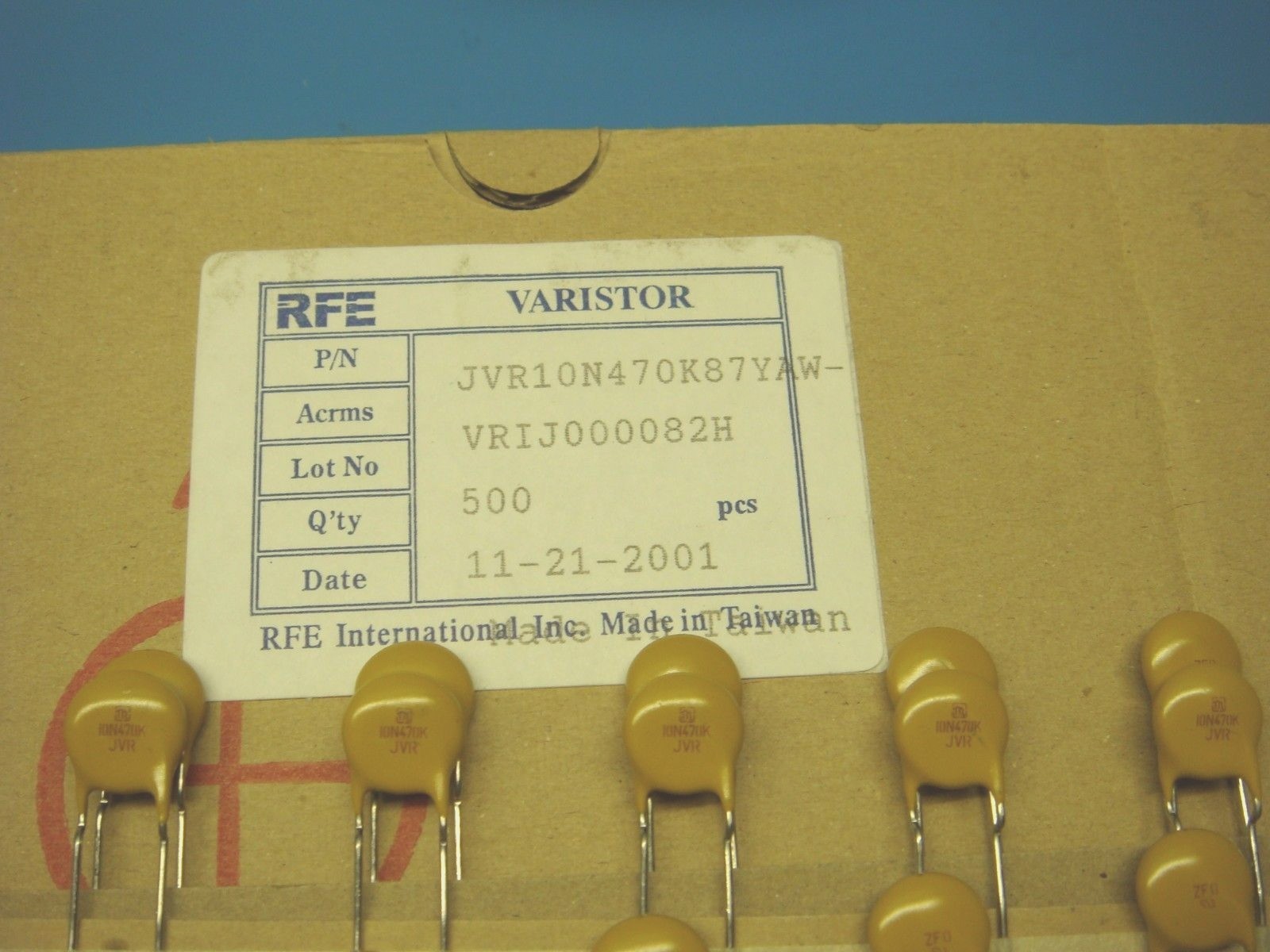 (10) RFE JVR10N470K87YAW 47V 7.5mm space KINKED RADIAL LEAD 10mm disc ...