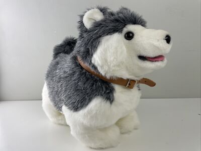 Vintage DAKIN 1977 Plush Gray White Husky Puppy Dog Stuffed Animal Toy ...