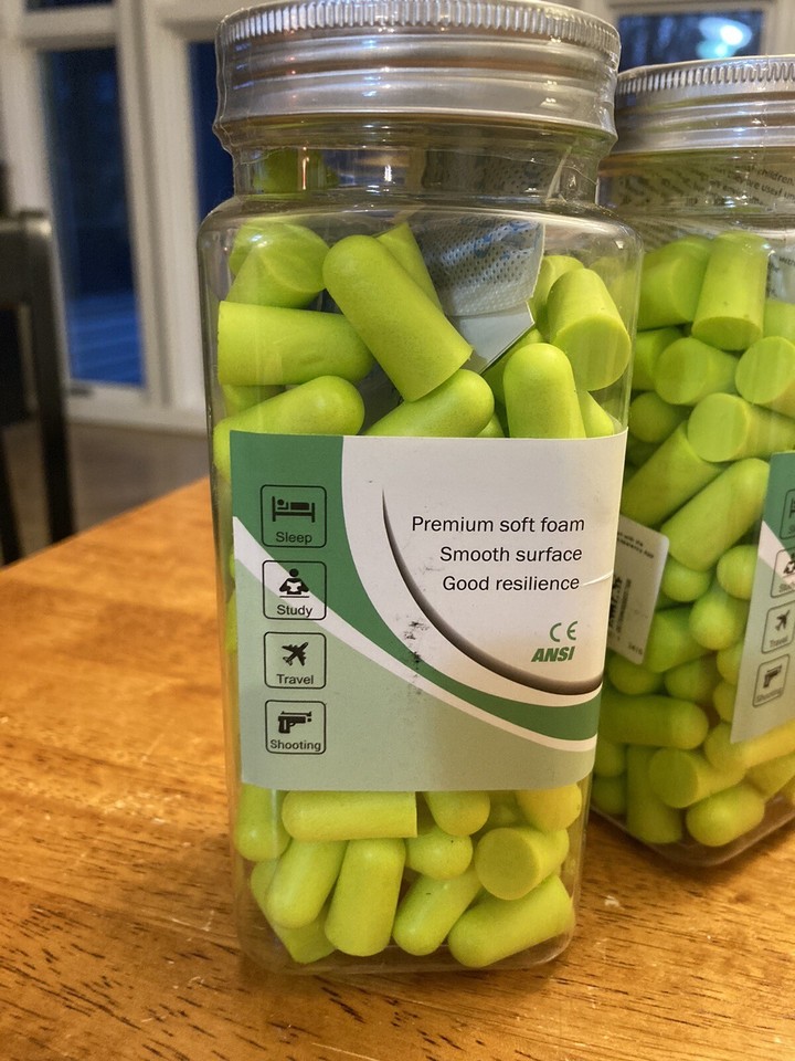 Lysian Green 60 Pair Ultra Soft Foam Earplugs 38 dB Ear Plugs ...