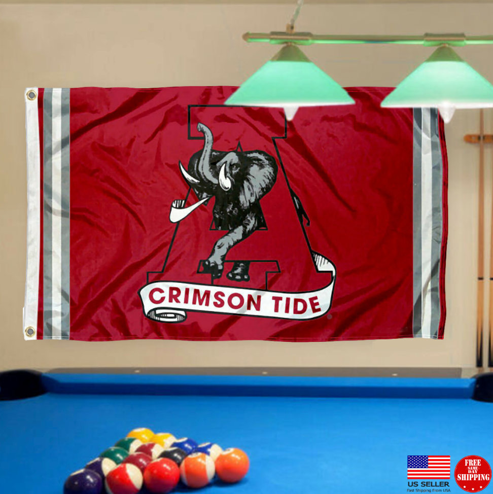 Alabama Crimson Tide 3x5 Man Cave Flags Banner USA Crimsontide Bama ...