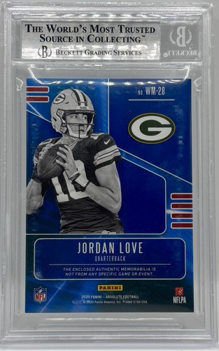 2020 Absolute Jordan Love Rookie RC Logo Nike Swoosh Patch BGS 8.5 TRUE ...
