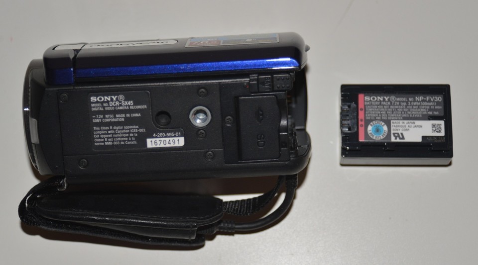 Sony Handycam DCR-SX45 Blue 3" LCD 2000x Digital Zoom SteadyShot ...
