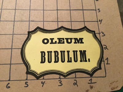 Vintage Original Label -- OLEUM BUBULUM. | eBay