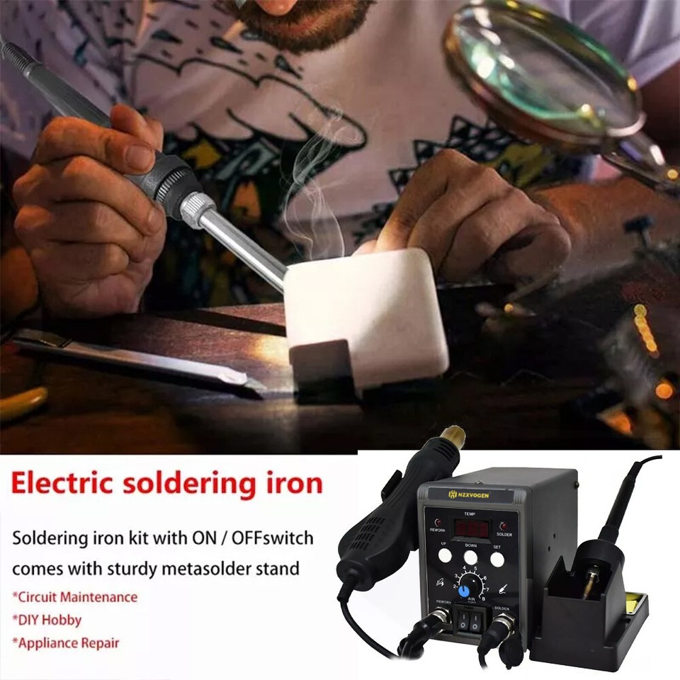 2IN1 700W Soldering Iron Set Hot Air Desolder Rework Soldering Station ...