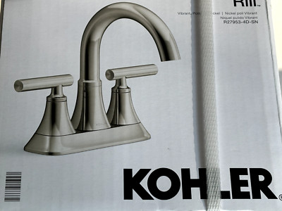 KOHLER Rill Vibrant Polished Nickel Bathroom Sink Centerset Faucet ...