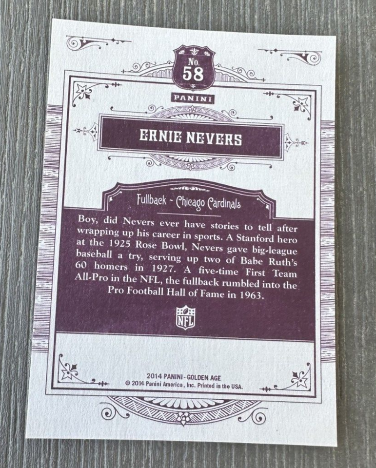 2014 Panini Golden Age #58 Ernie Nevers | eBay