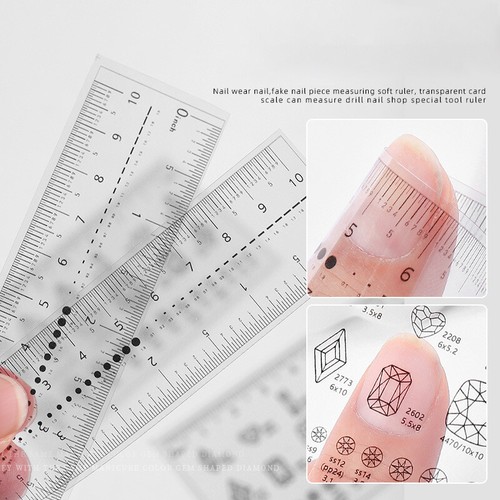 Art Ruler Nail Rhinestones Measuring PVC Ruler Nail Size Tool ...