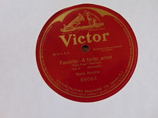 MARIO ANCONA VICTOR 12" 78RPM RECORD 88063 FAVORITA - A TANTO AMOR ...