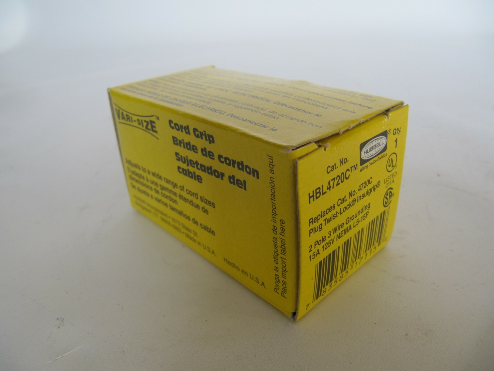 (NEW) Hubbell 15A 125V 2P 3W Twist-Lock Plug HBL4720C | eBay