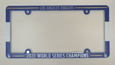 Los Angeles Dodgers License Plate Frame Plastic World Series Champions ...