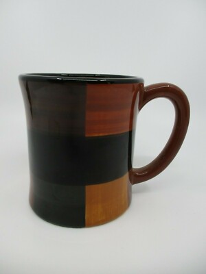 L. PIERCE POTTERY AUTUMN PLAID LARGE MUG - 4 1/4 " 0609G | eBay