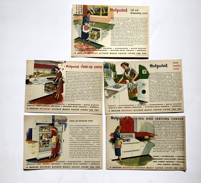 1950 Set of 5 Hotpoint Home Appliance Brochures-- Great Color Images ...