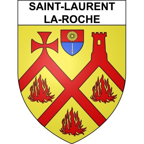 Saint-Laurent-la-Roche 39 ville sticker blason écusson autocollant ...
