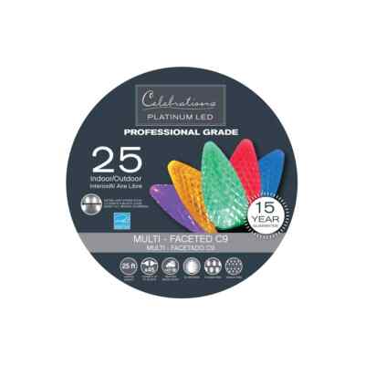 Celebrations Platinum LED 25 Multi Colored - Faceted C9 (Indoor/Outdoor ...