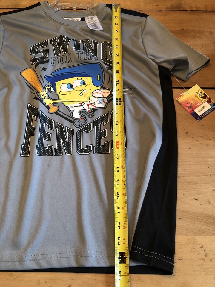 NEW Nickelodeon SpongeBob SquarePants "Swing For the Fences" T-Shirt ...