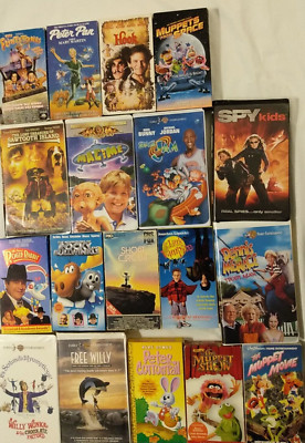18 VHS Children Flintstones Peter Pan Hook Muppets Space Sawtooth Mac ...