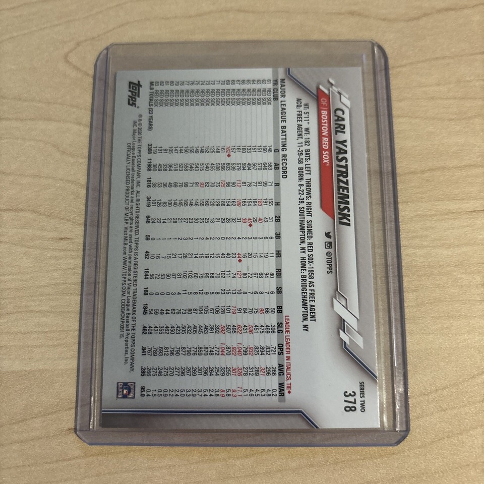 2020 Topps - Legend Variation Vertical #378 Carl Yastrzemski SP | eBay