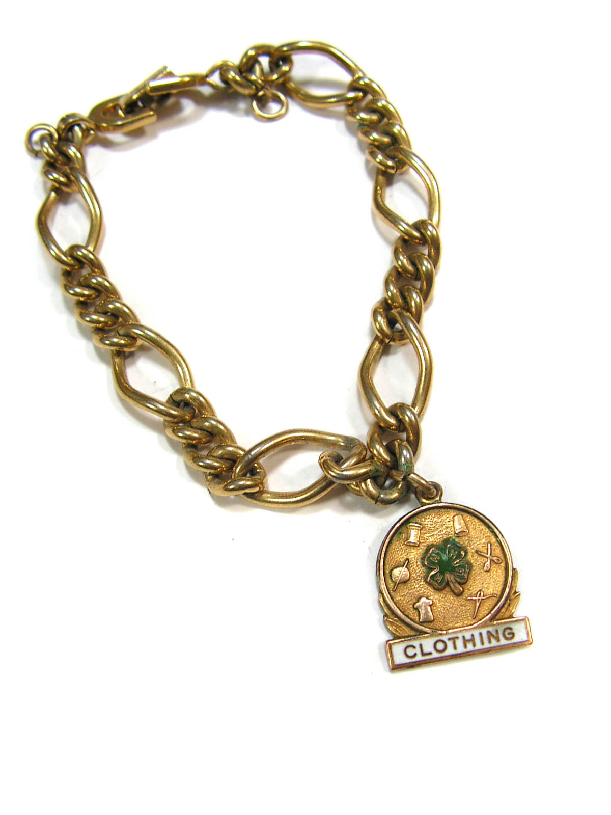 Vintage Goldtone 7½-Inch MONET CHARM BRACELET w/ 4H Clothing Award | eBay