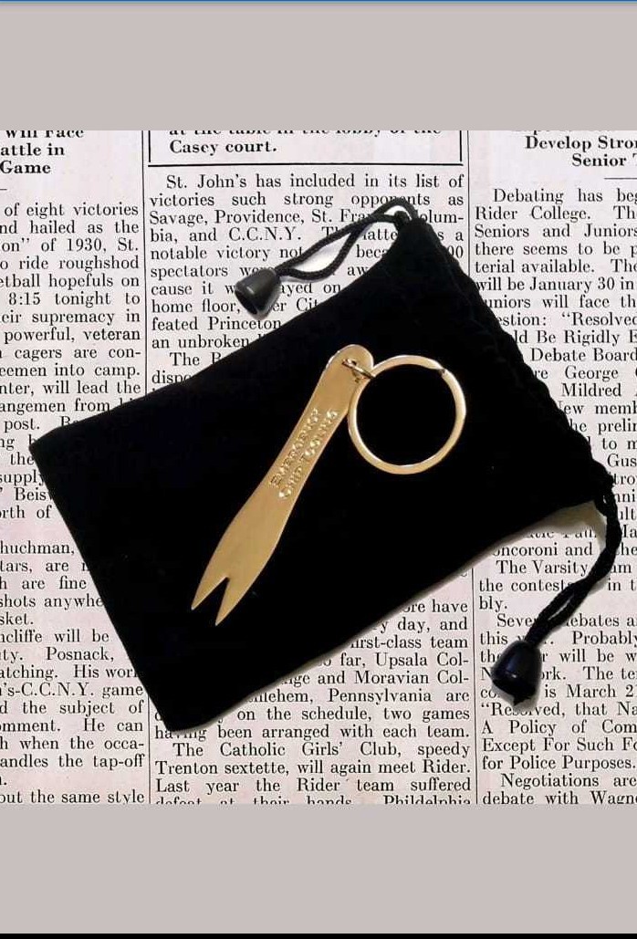 GOLD PLATED NOVELTY EMERGENCY CHIP FORK KEY RING EASTER BIRTHDAY GIFT ...